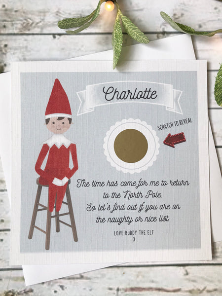 Elf Scratch & Reveal Nice List Card – Kitty and Fin
